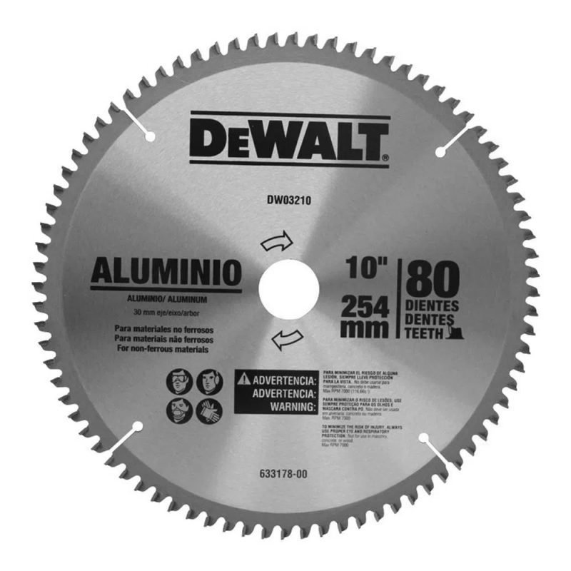 Disco Sierra 10´´- 80 Dientes Aluminio Dewalt Dwa03210 – Quick tools